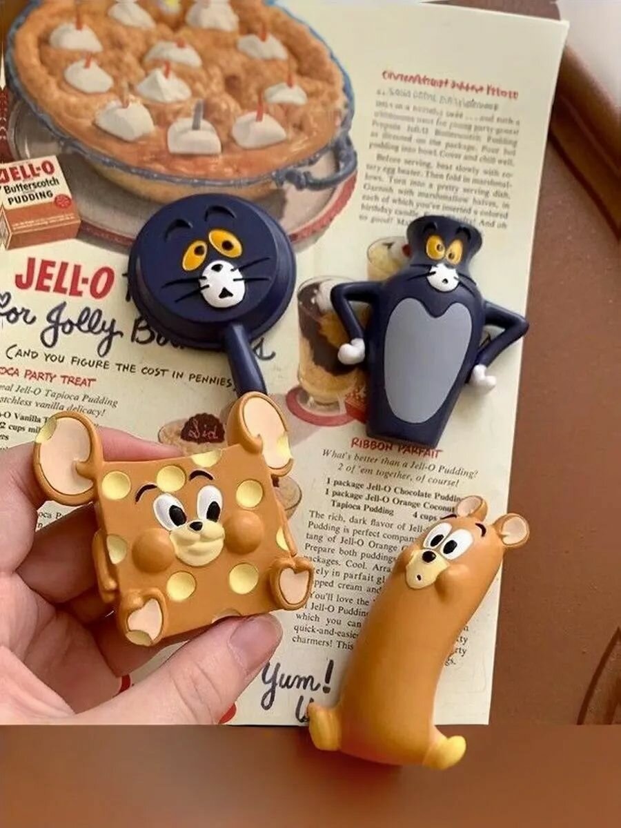 Магниты на холодильник, том и джерри, набор из четырех штук, подходят для украшения интерьера