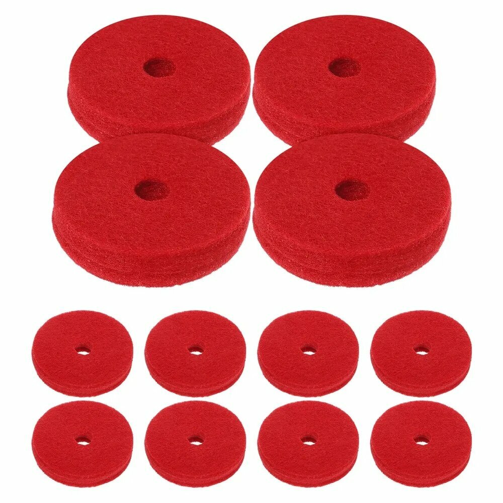 Красные Фетровые Прокладки Для Тарелок, Антивибрационные, Для Защиты Тарелок, 12 Штук, 3.6 X 1 См