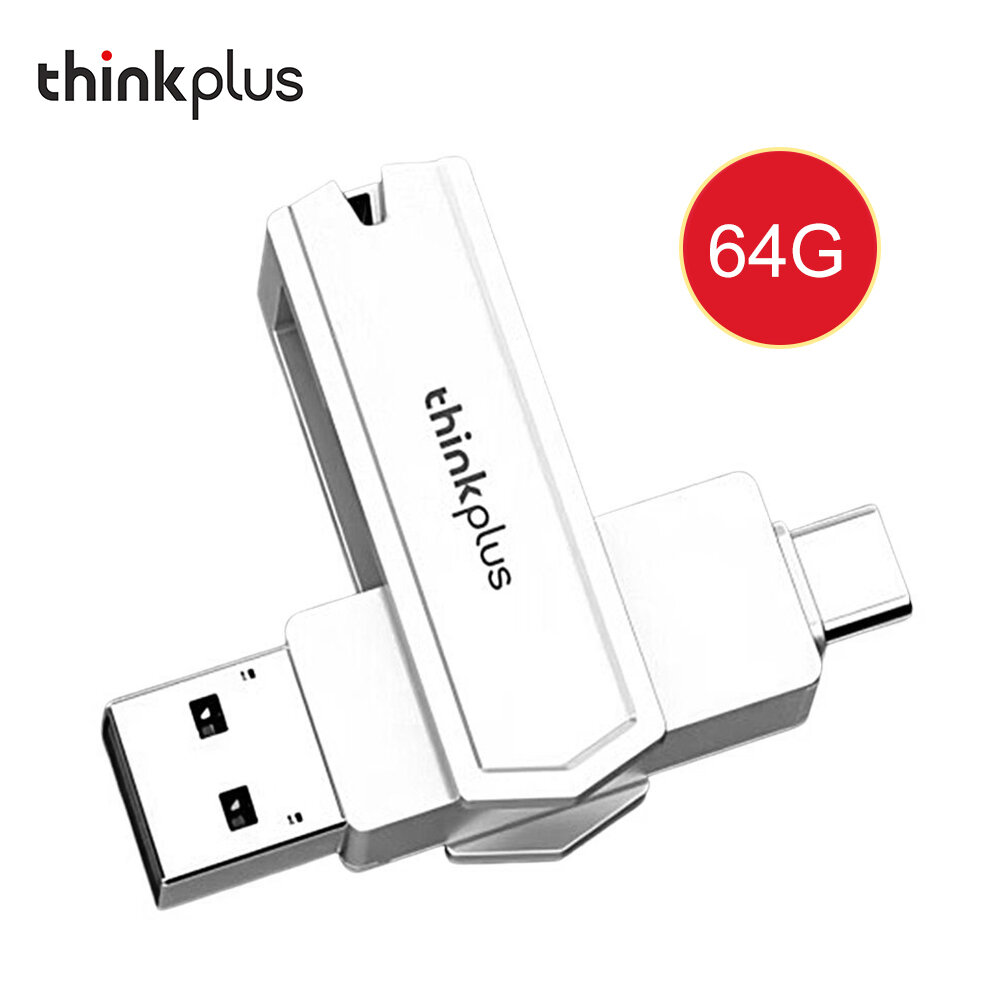 USB Type-C Накопитель: Двойной Порт USB 3.0 и Type-C для Высокоскоростной Передачи Данных - Прочный Цинковый Сплав с Поворотным Дизайном для MacOS Windows Android Устройств