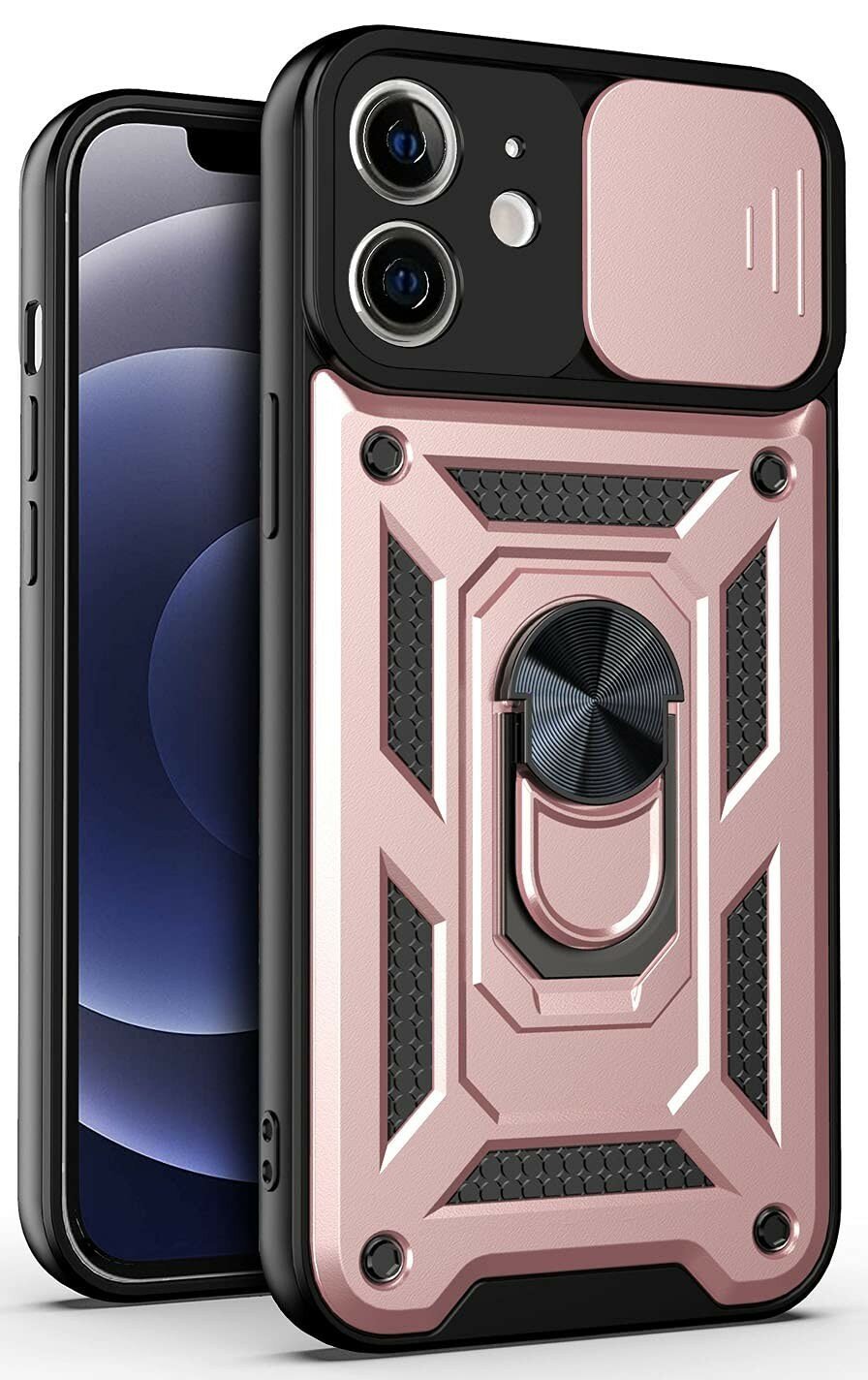 Ударопрочный бронированный чехол с кольцом-подставкой для iPhone 11, 12, 13, 14, Pro, 15, 16, Pro Max, XR, 16e, прочный защитный чехол