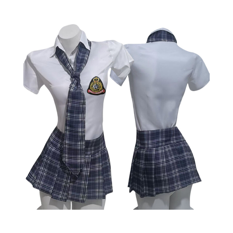 Сексуальная клетчатая школьная форма, плиссированная мини-юбка, стиль подготовительной группы детского сада, страстный наряд.