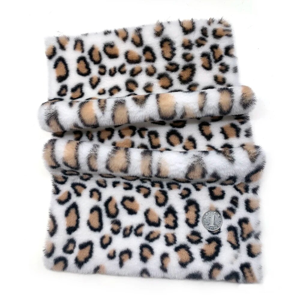 Плюшевая ткань с леопардовым принтом SEWBATO 100% полиэстер 25x45cm sample, 10