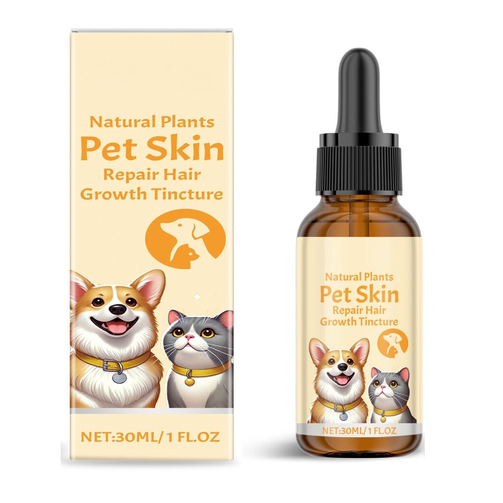 Капля Масла Для Восстановления Кожи Домашних Животных 30 мл Настойка для Роста Шерсти Собак И Кошек Успокаивающая Капля для Чувствительной Кожи с Натуральными Экстрактами Уход За Кожей
