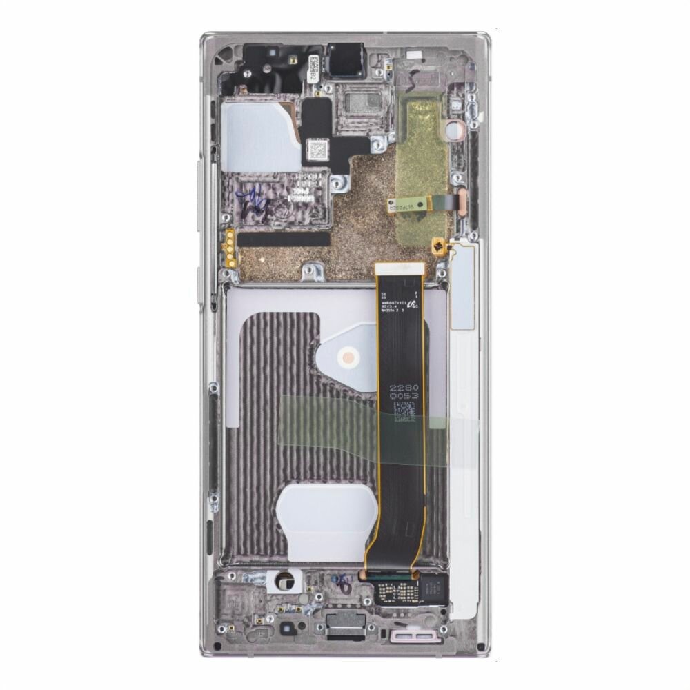 Дисплей в сборе с рамкой для Samsung Note 20 Ultra SM-N985 серебро — запасная часть для ремонта смартфона