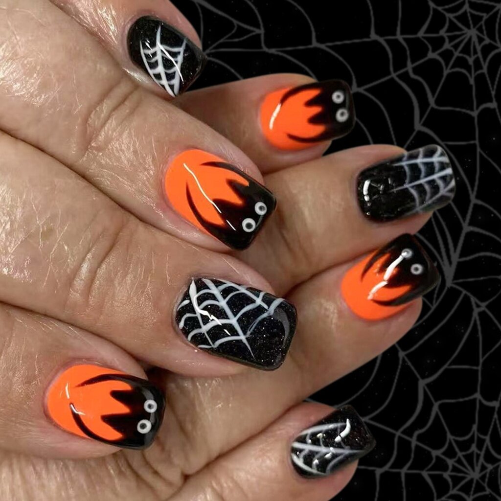 Хэллоуин черная паутина рассыпчатая пудра летучая мышь короткая блестящая квадратная броня 24 части брони без инструментов