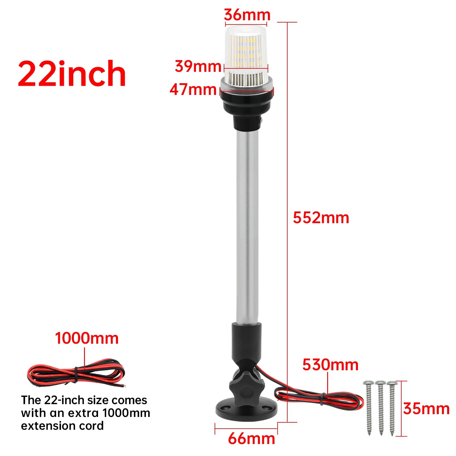 Водонепроницаемый навигационный фонарь MAIMEIMI 22inch, H0177-22inch