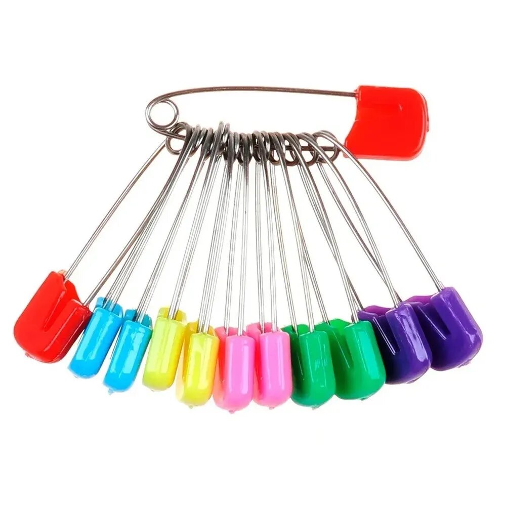 Булавка 5.5 см, 12 шт, цвет: разноцветный