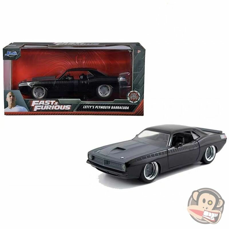 Машинка Jada Toys Fast & Furious 7, 1:24 Letty's Plymouth Barracuda Black, Детские игрушки, подарки для коллекци+онеровкие игрушки, Коллекционные подарки