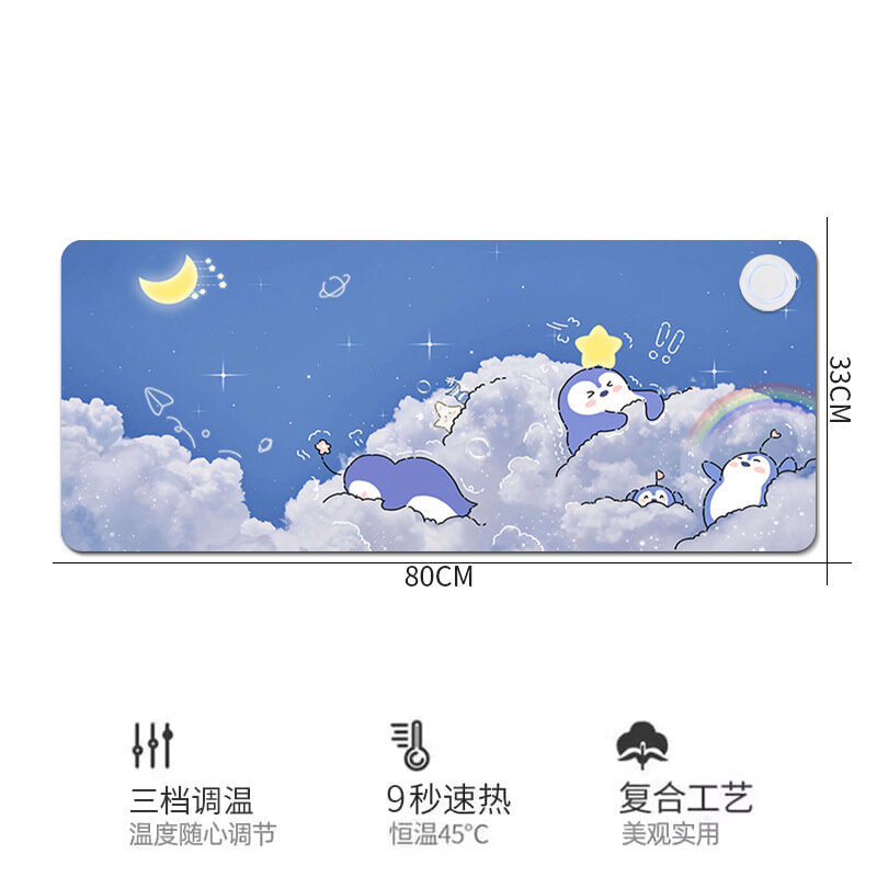 Нагреваемая мышь, коврик для стола с подогревом, интеллектуальный таймер постоянной температуры, офисный коврик из PU кожи, водонепроницаемый, подогреватель для рук, оптовая продажа