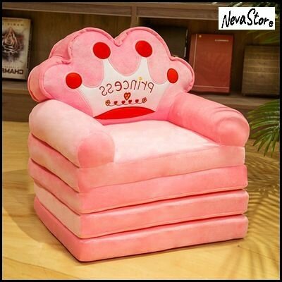 Детский маленький диван-раскладушка с милым мультяшным детским сиденьем