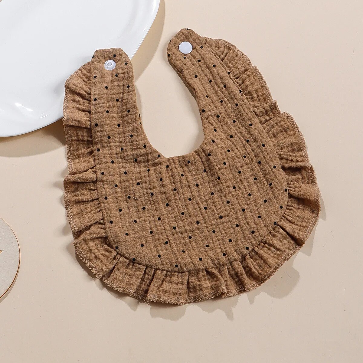 Милые детские нагрудники с рюшами по краям, детские антигрязные нагрудники для кормления младенцев, ткань для отрыжки, модный комплект для кормления из чистого хлопка для новорожденных, аксессуары cfyd