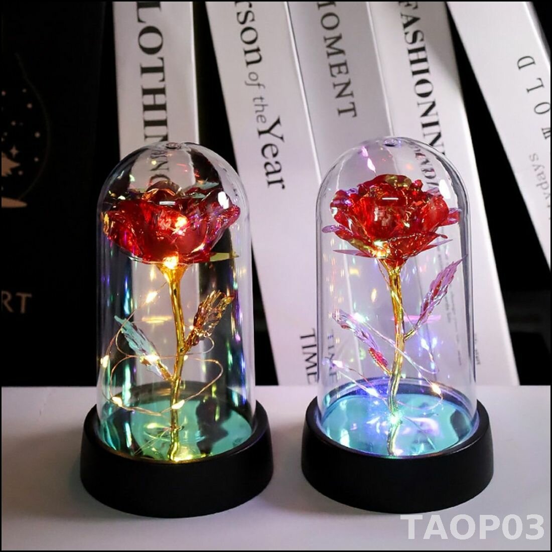 Набор Розы В Колбе С Подсветкой, Светильник Декоративный, ночник