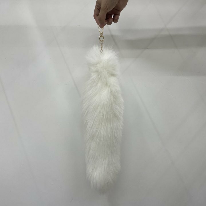 Кристальный брелок с подвеской в виде лисьего хвоста, подвеска для рюкзака, длинный хвост, плюшевая игрушка, подарок, веселая кукла