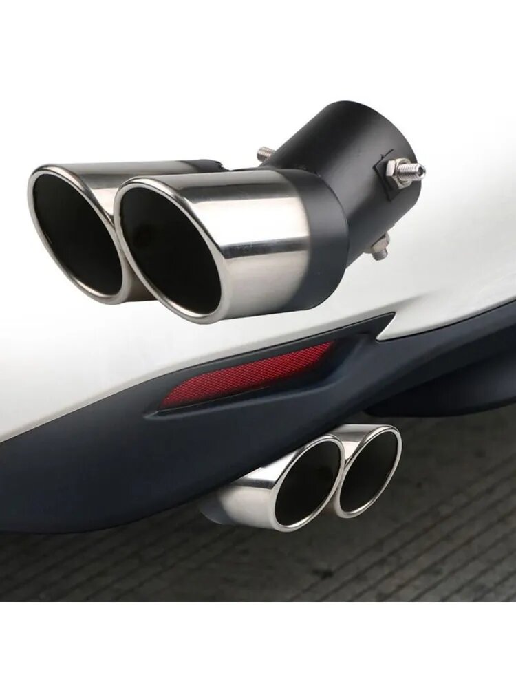 QMTI Глушитель, диаметр 60 мм, длина 152 мм арт. насадка на выхлопную трубу автомобиля Изогнутый