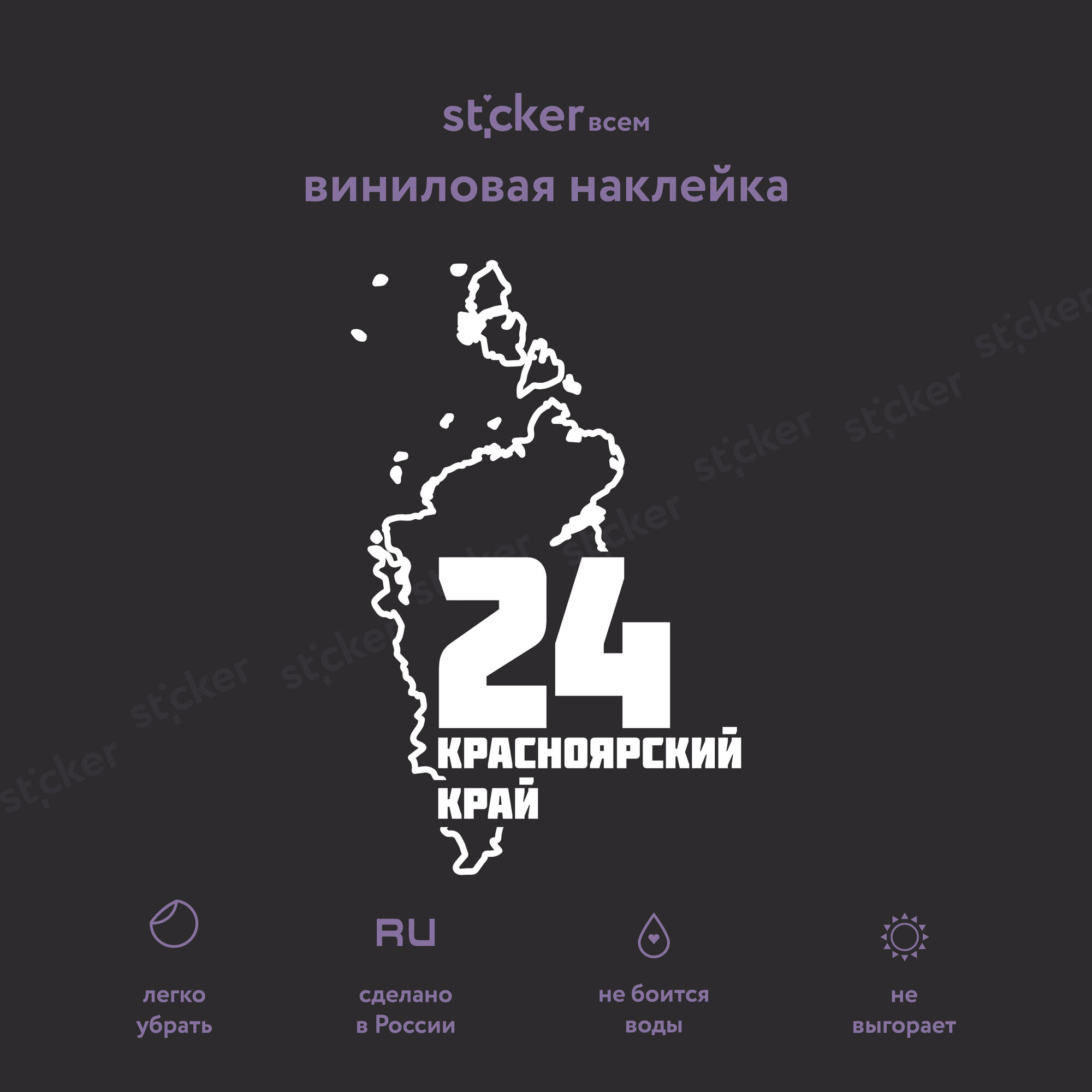 Наклейка "Красноярский край / 24 регион" 10х16 см