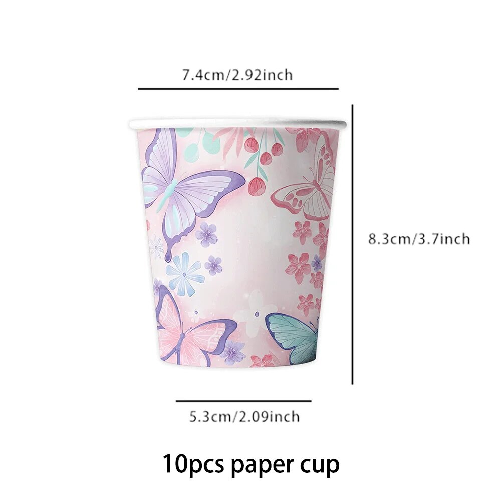 Бабочки, день рождения, посуда, тарелки, чашки, фольга, бабочки, воздушные шары, баннер для девочек, Сказочная фотография, Свадебный декор, Детские принадлежности для душа