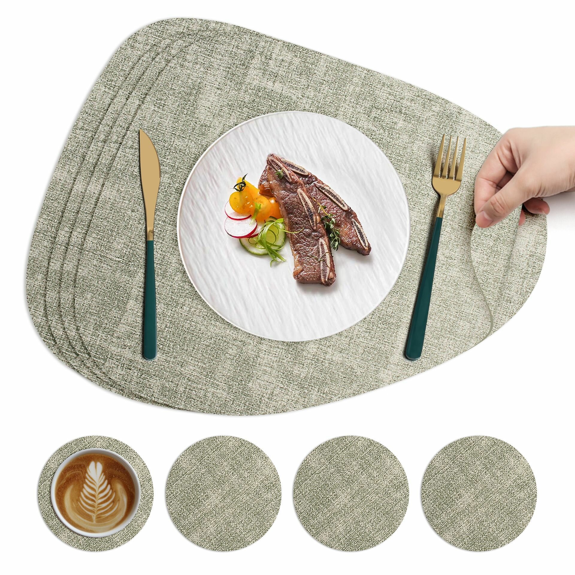 Скандинавский стиль INS Подставка для столовых приборов Кожаная термоизоляционная подложка Антиожоговая подложка Стол для обеда Высококачественная подложка Подставка для миски Подставка для тарелки Подставка для чашки чая