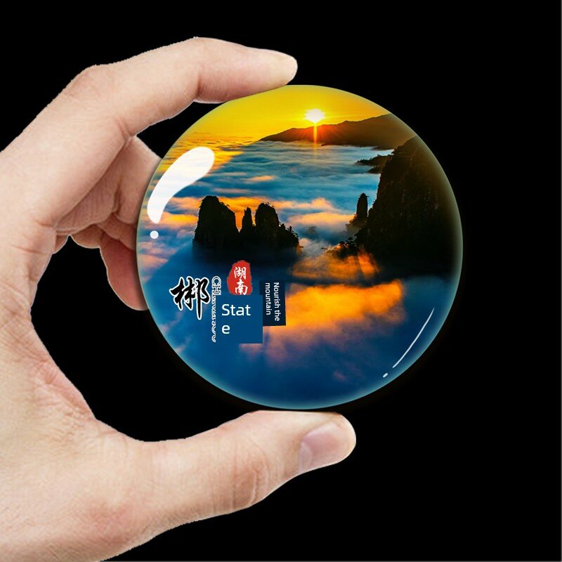 Хунань туристический сувенир хрустальный магнит на холодильник Сянси Феникс Чжанцзяцзе Апельсин Чжоу Юела Академия