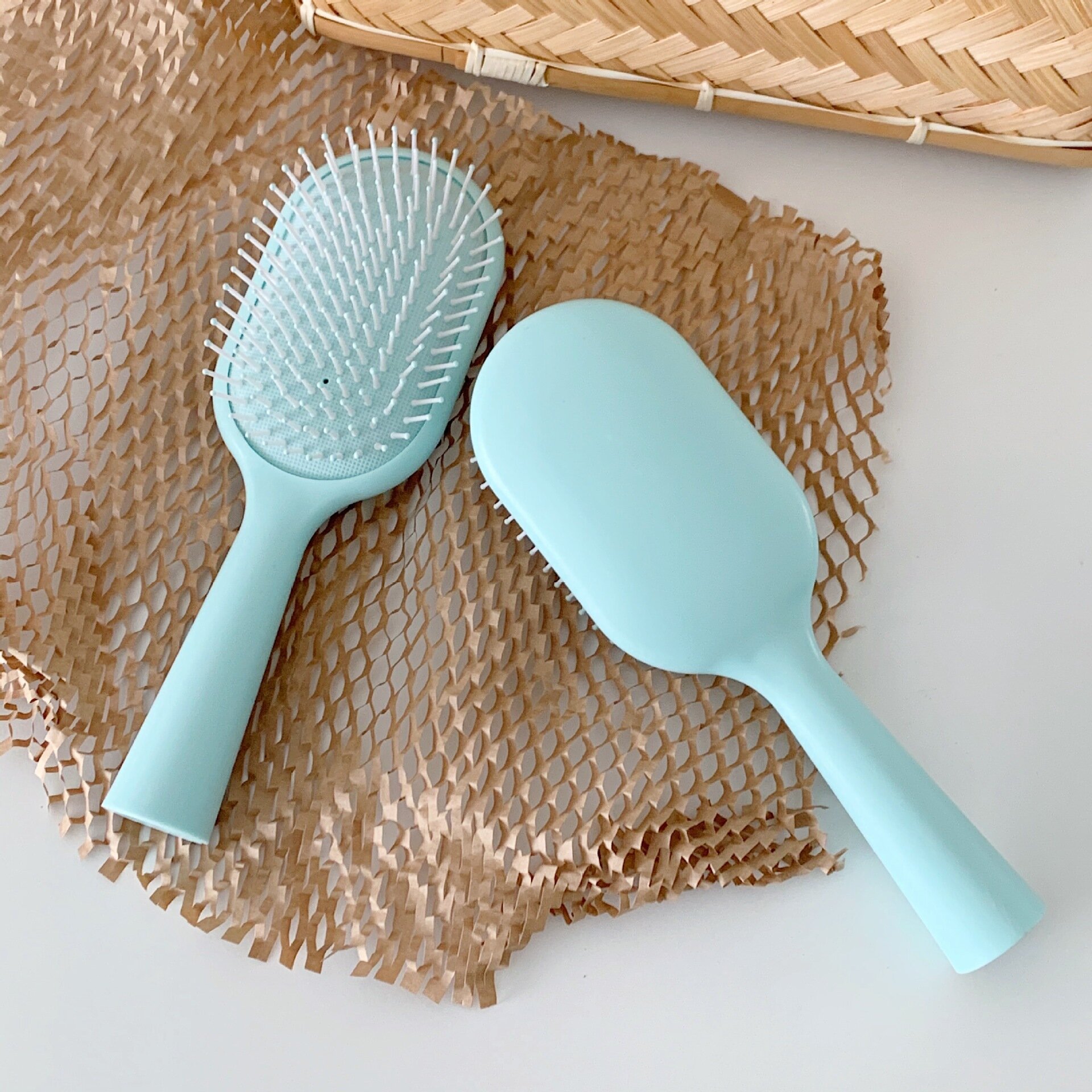 Расческа с воздушной подушкой для девочек, массажная расческа, меридианная расческа, милая портативная расческа с воздушной подушкой, антистатическая, для домашнего использования, сухая и влажная, двойного назначения, большая расческа