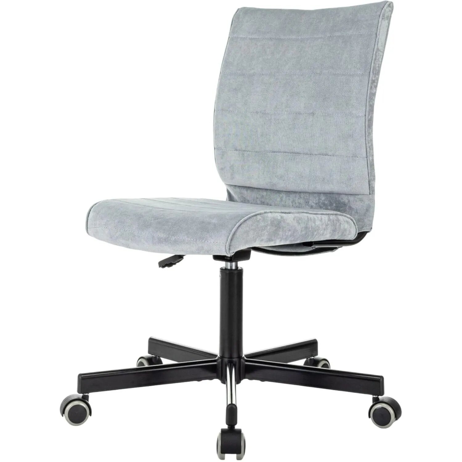 Кресло VB_EChair 303 серо-голубой Light-28 крестов. металл черный