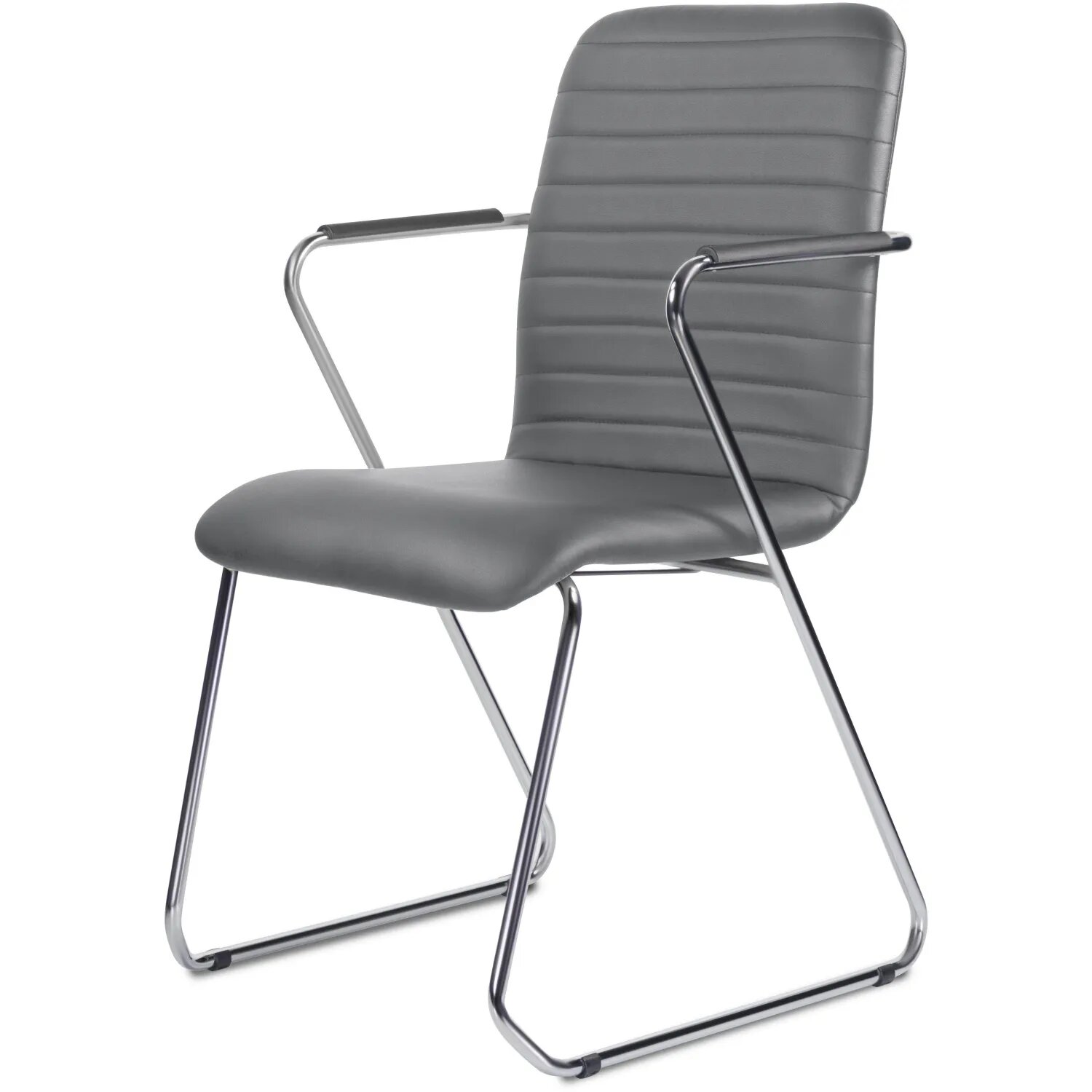 Стул БМФ Easy Chair Честер каркас хром кожзаменитель серый