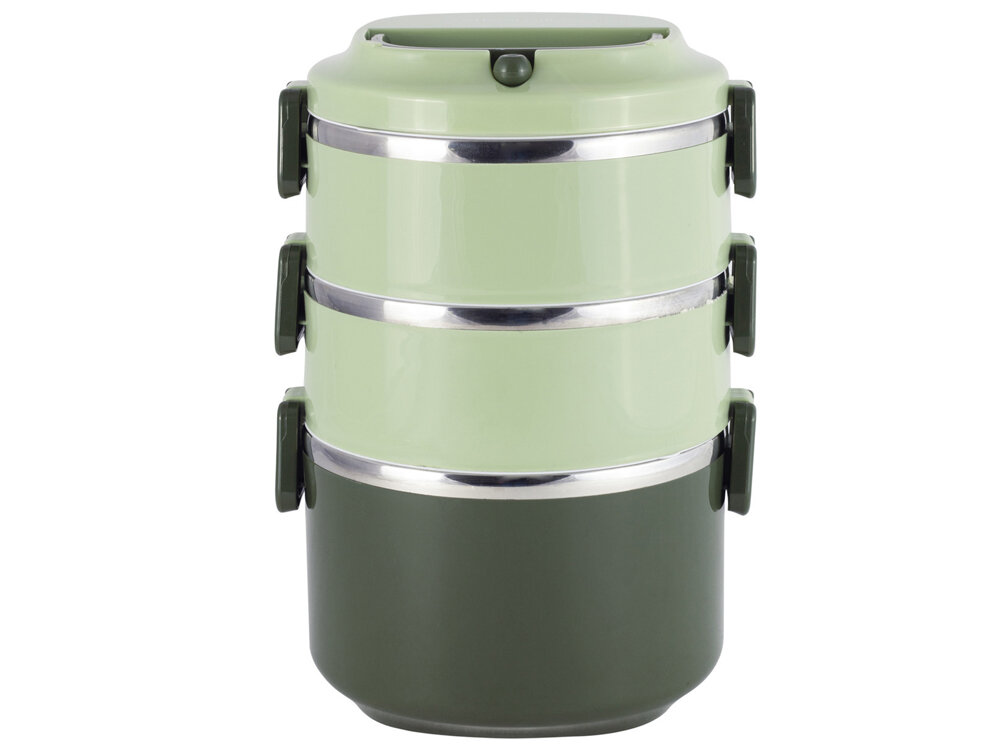 Ланч бокс 2400мл 3 отделения, цвет микс