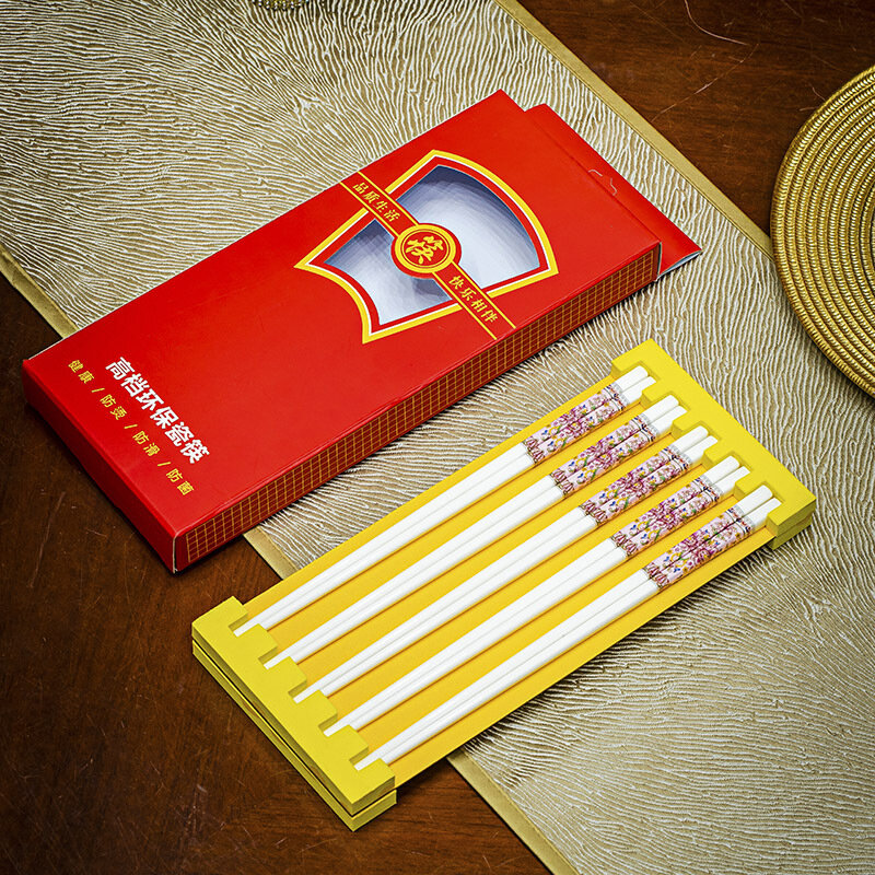 Керамические палочки для еды, нескользящие, домашние, высококачественные, цвет слоновой кости, костяной фарфор, влагостойкие, устойчивые к падениям, термостойкие, подарок