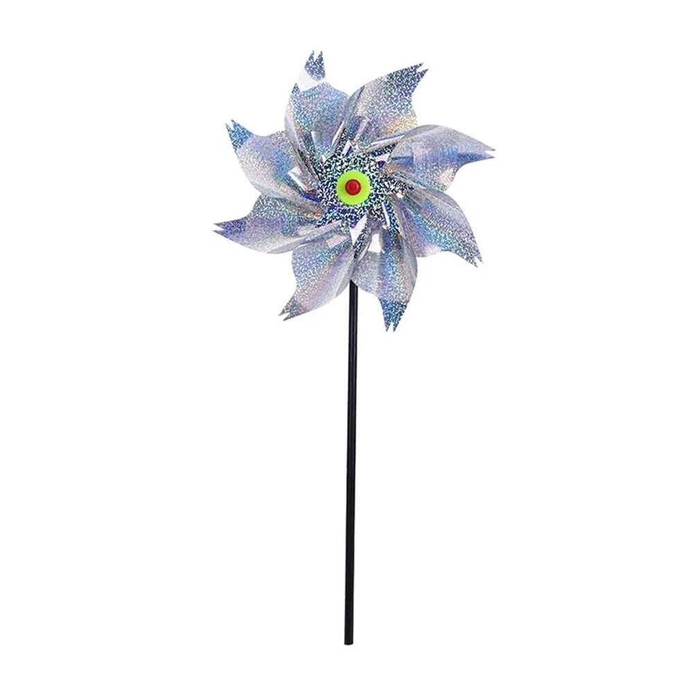 24 см лазерный репеллент для птиц серебряная ветряная мельница открытый артефакт отпугивания