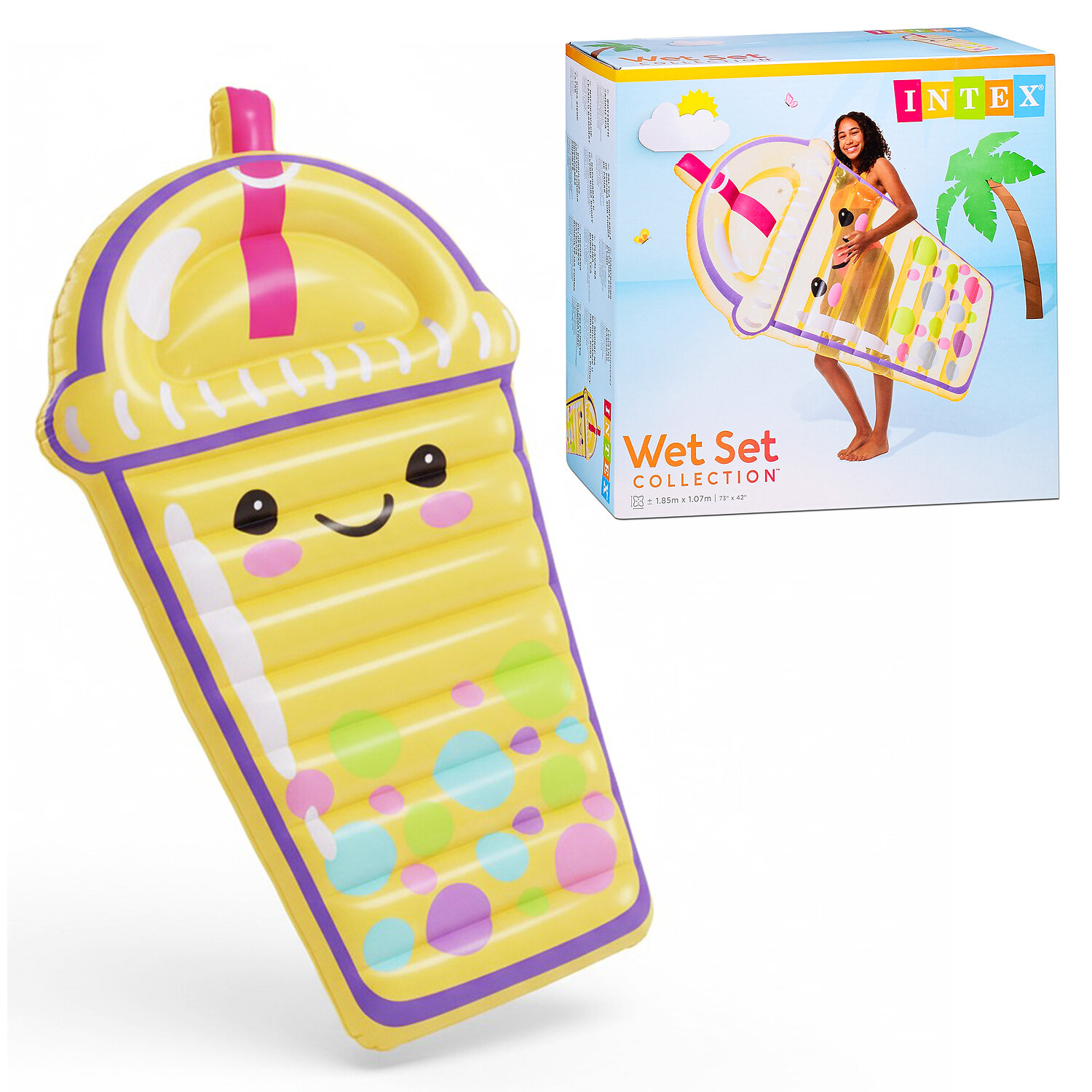 Надувной матрас-плот для плавания 173х99х20см "Boba Duddy", до 100кг, 58738 INTEX