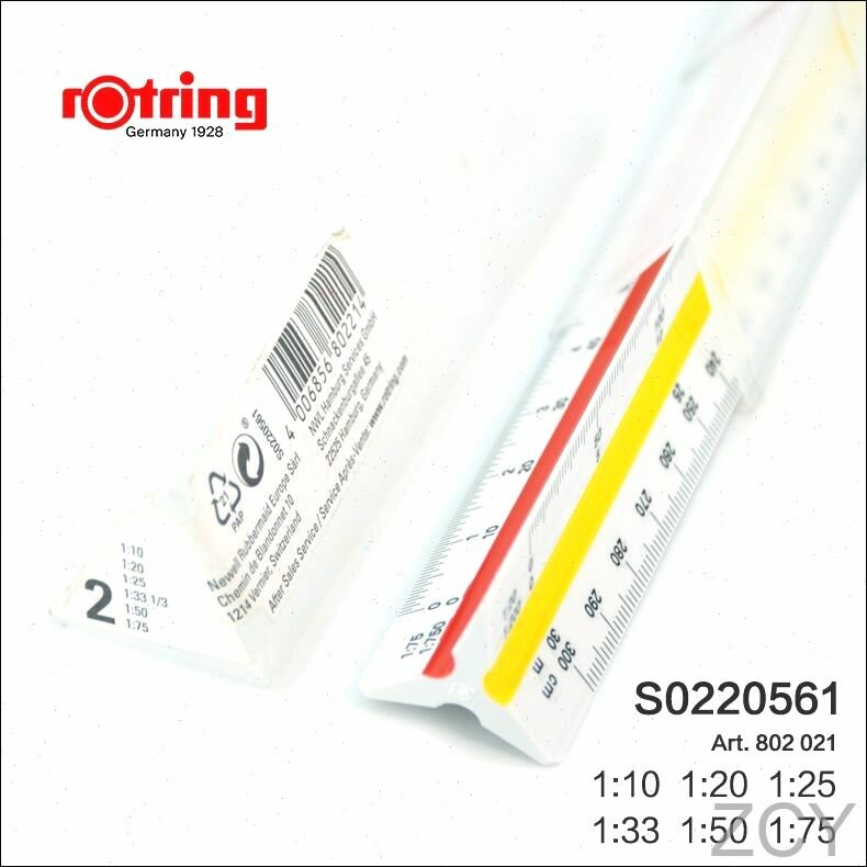 Треугольная масштабная линейка Rotring engineering drawing ruler 30 см, T2 S0220561