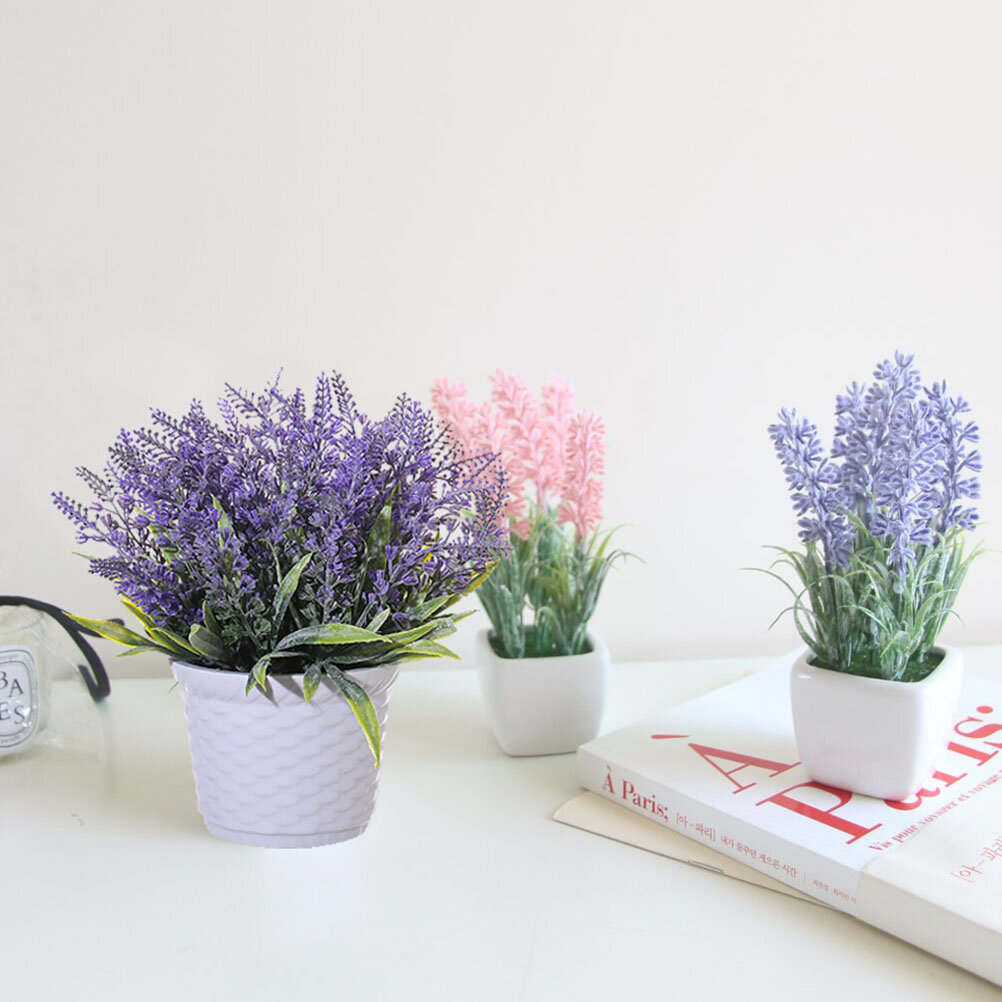 Дизайнерская лаванда в горшке, долговечное украшение, не нуждается в ежедневном уходе, 2 предмета