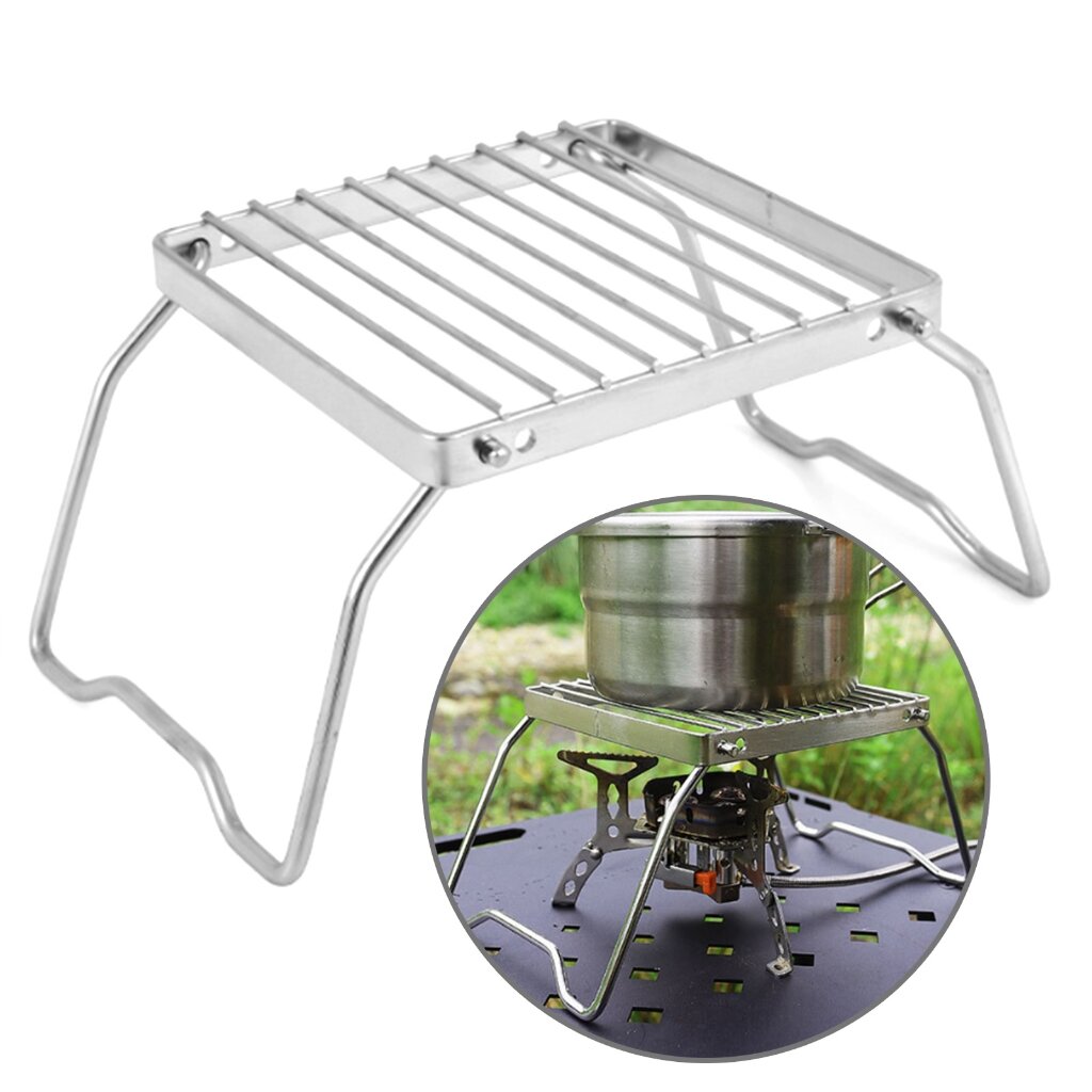 Портативная Решетка Для Гриля Подставка Для Костра Кемпинговая Плита Из Нержавеющей Стали Стойка Для Гриля