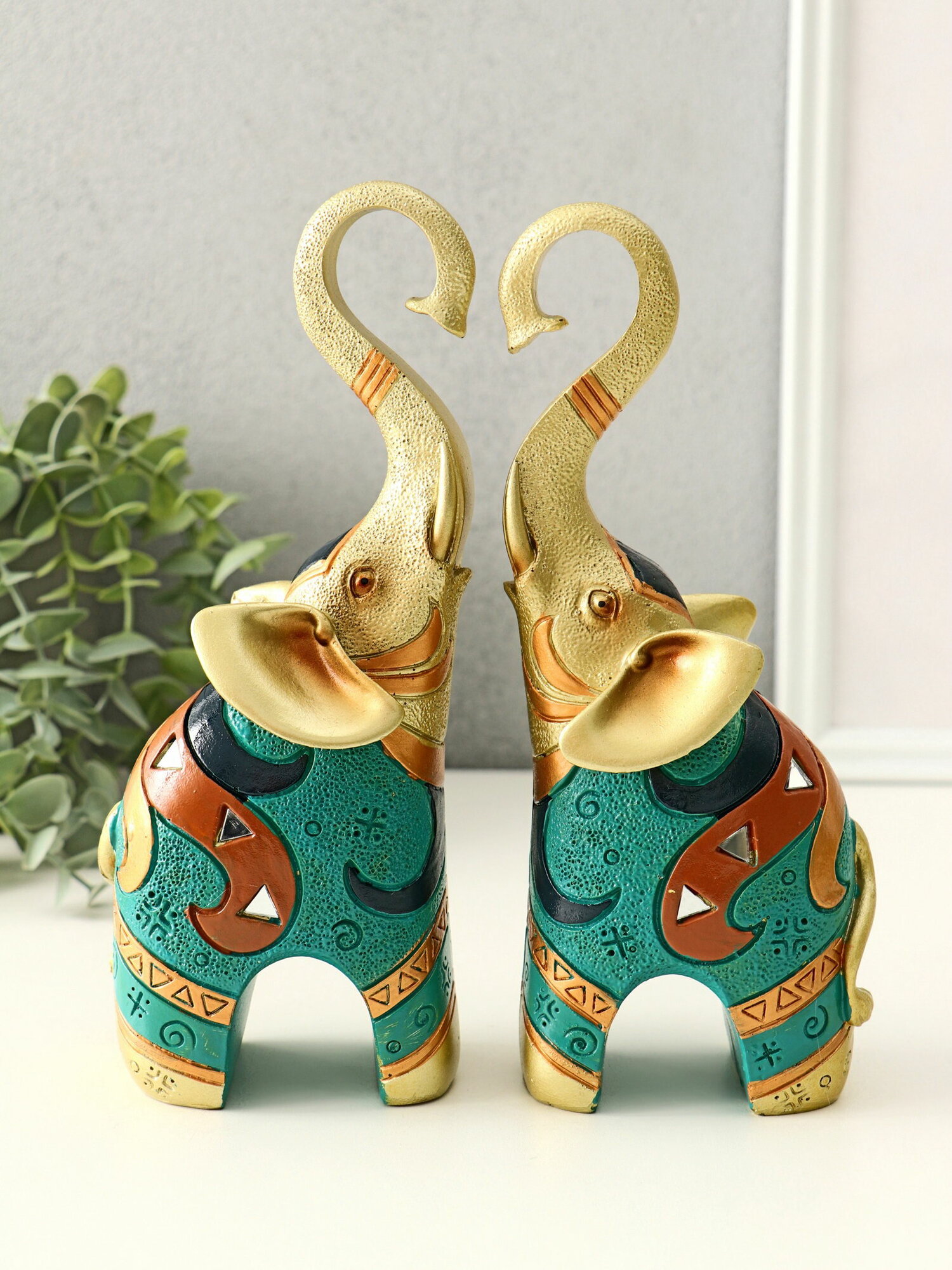 Набор фигурок полистоун "Африканский слон", 2 шт, 6x17x21 см