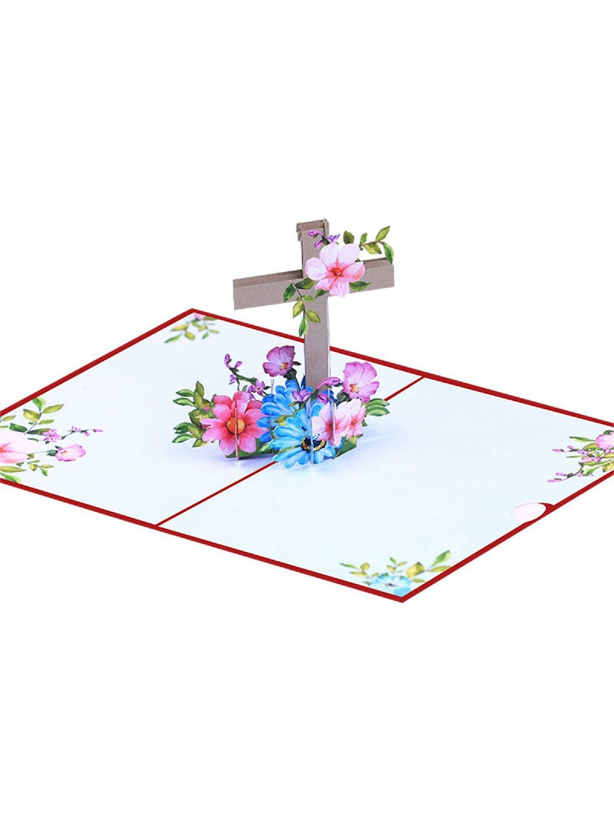 3D Поздравительная открытка, всплывающая открытка с Пасхой, Открытка с конвертом с религиозными крестами