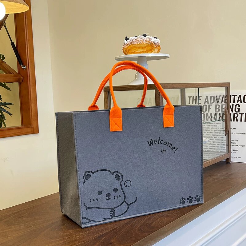 Сумка из фетра, красная сумка, сумка с индивидуальным логотипом, подарок, большая вместимость, сумка-тоут, ручная сумка, подарочная сумка для покупок