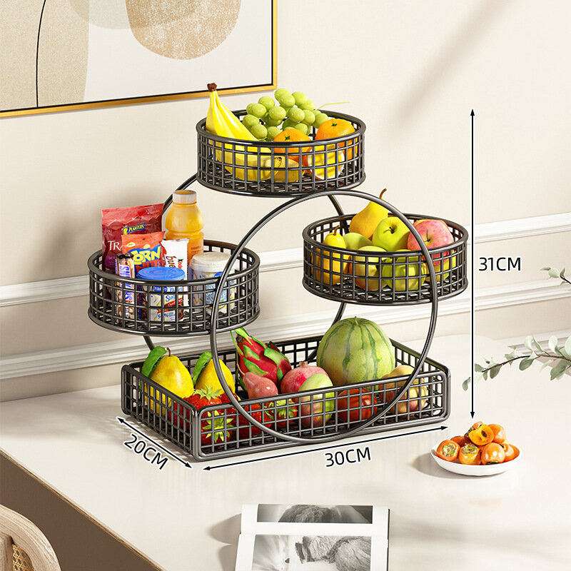 Фруктовая тарелка для гостиной, чайный столик, домашняя фруктовая тарелка, многоярусная стойка для хранения фруктов, тарелка для закусок, изысканная высококачественная корзина для хранения