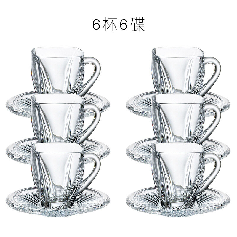 Чешский импортный кристаллит, бессвинцовая Хрустальная стеклянная кофейная чашка, блюдце, чайная чашка, горячий