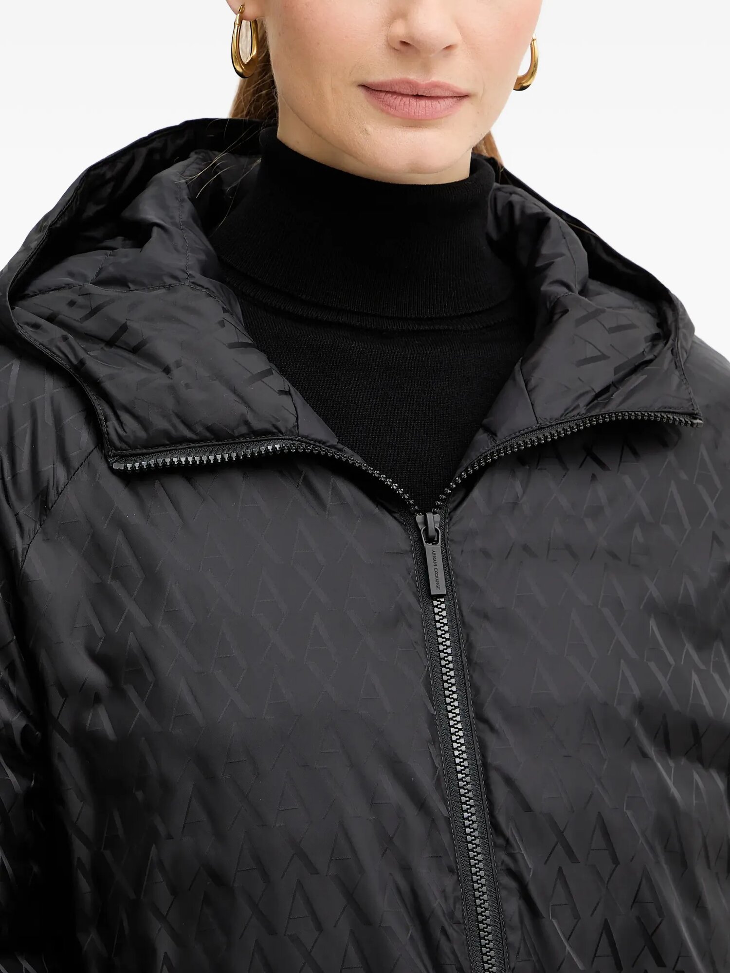 Куртка Armani Exchange Hooded patterned jacket, размер 46 — фото 1