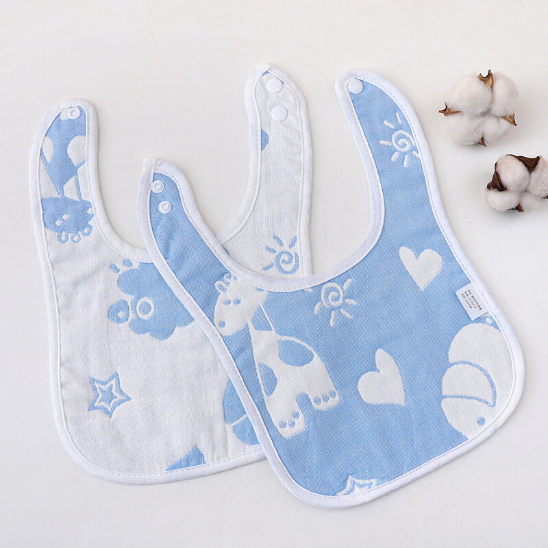 Слюнявчики для младенцев из чистого хлопка, жаккардовые, U-образные, против красного подбородка, для детей 0-1 года, полотенце для слюны, для новорожденных
