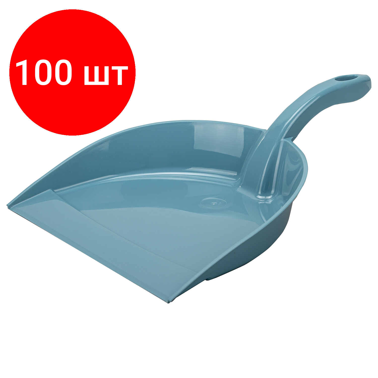 Комплект 100 шт, Совок для мусора "Идеал", эконом, пластик, цвет серый/серо-голубой, IDEA, М 5190