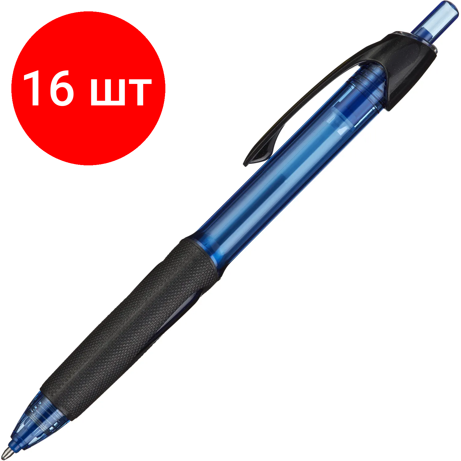 Комплект 16 штук, Ручка шариковая автомат. Uni ECO Powertank 0.4, син, масл, манж SN-220