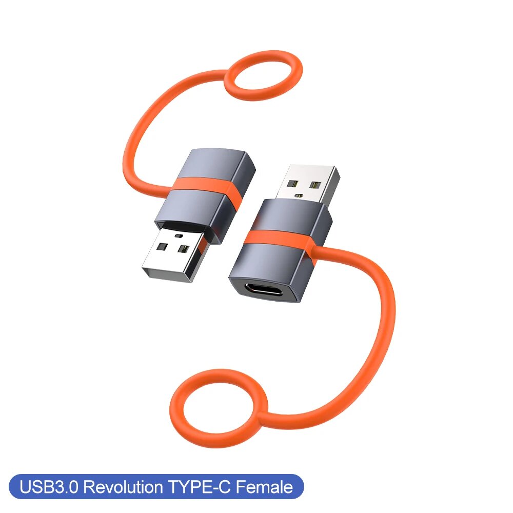 USB 3.0 Type-C Female адаптер, оранжевый