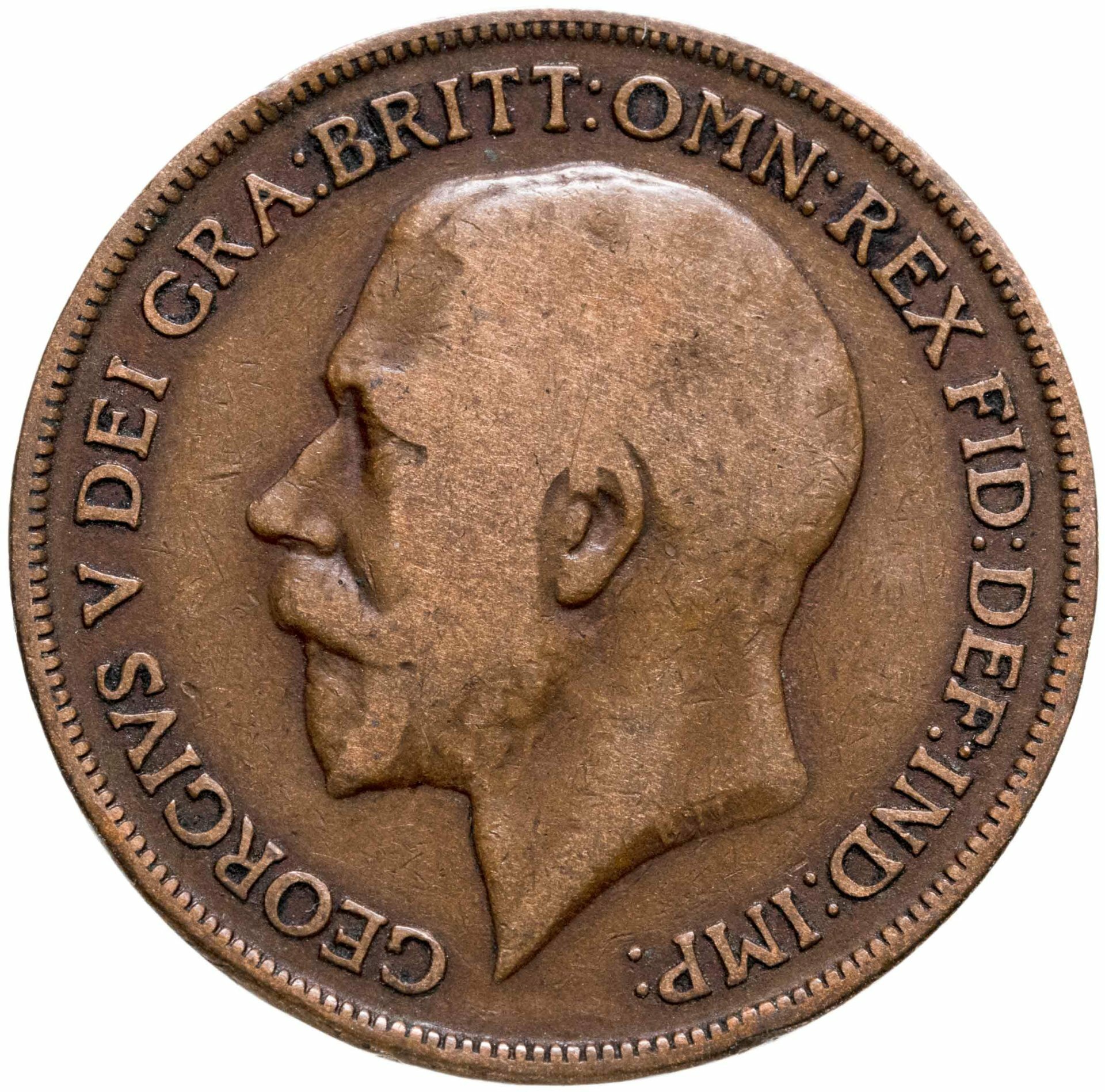 Великобритания 1 пенни penny 1914, Бронза, в сохранности VF