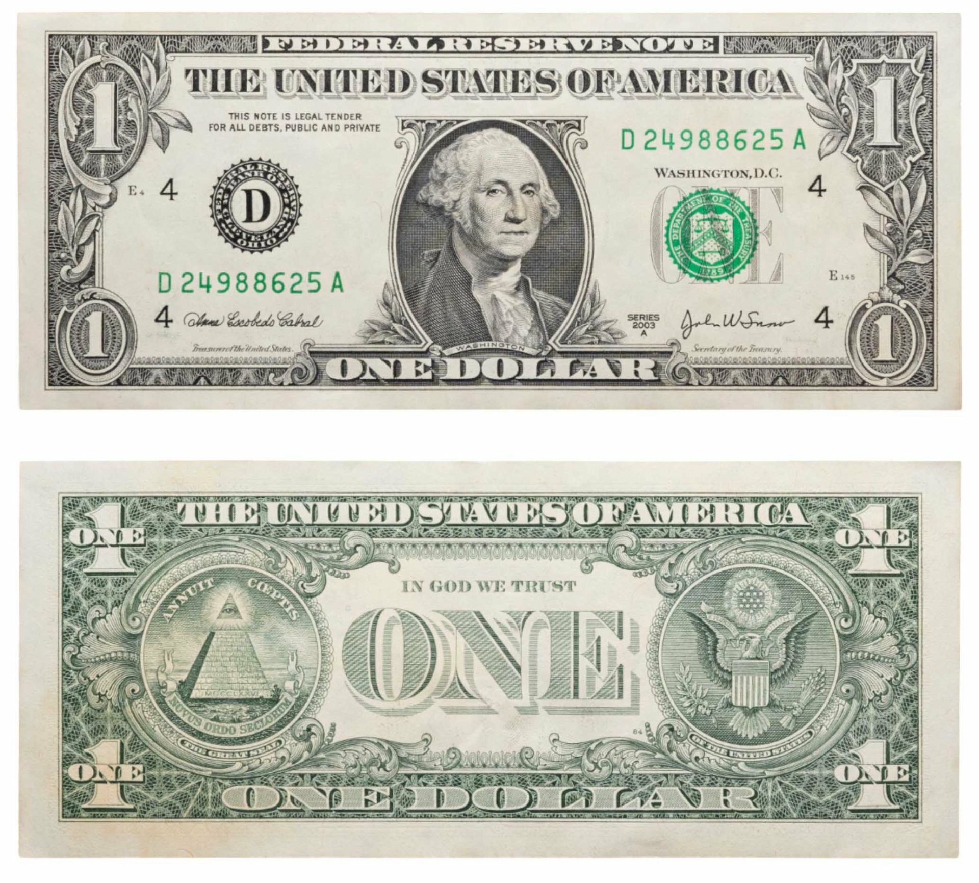 США 1 доллар 2003А Pick 515b D-Кливленд