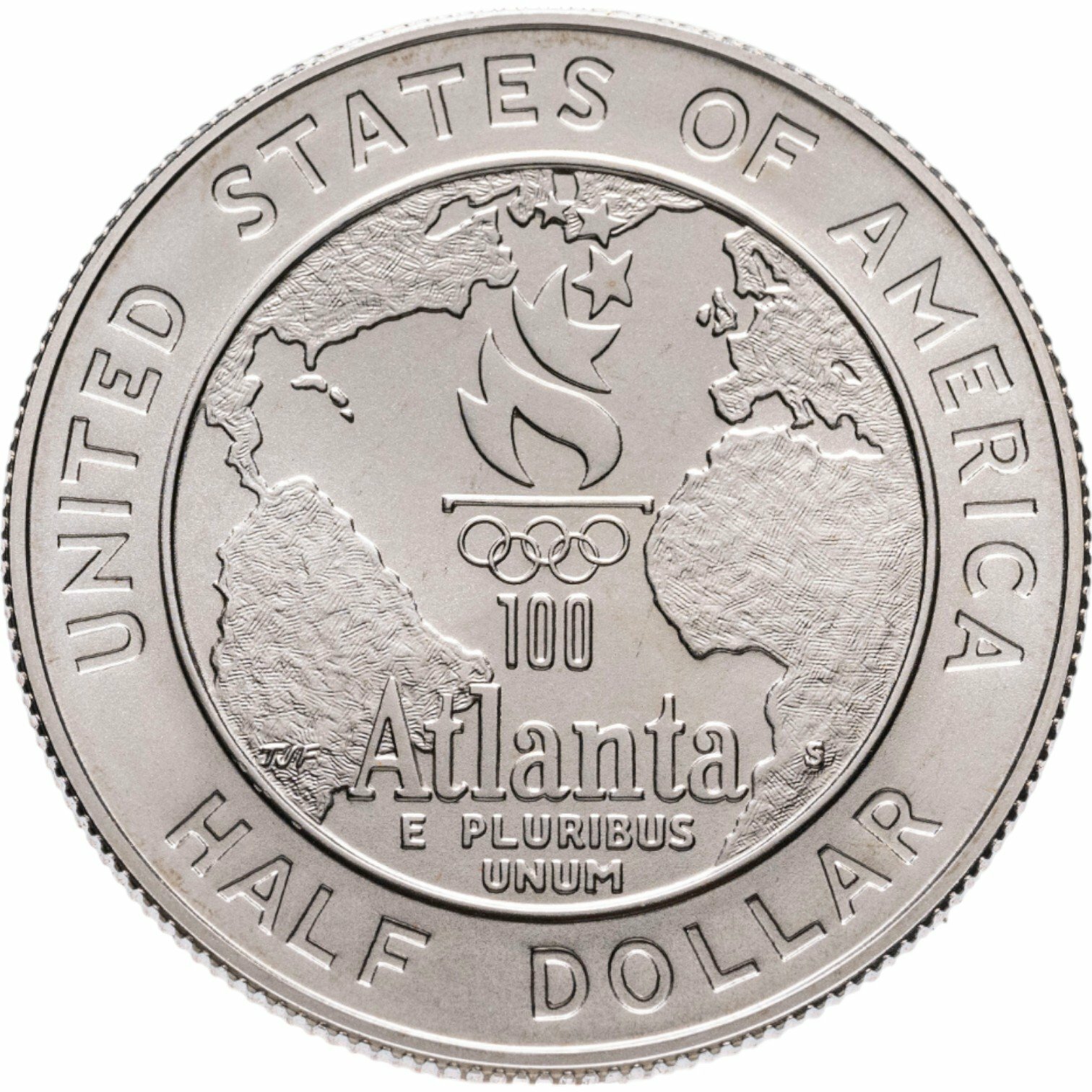 США 50 центов 1/2 доллара, half dollar 1995 S "XXVI летние Олимпийские Игры, Атланта 1996 - Баскетбол", Медь, в сохранности UNC