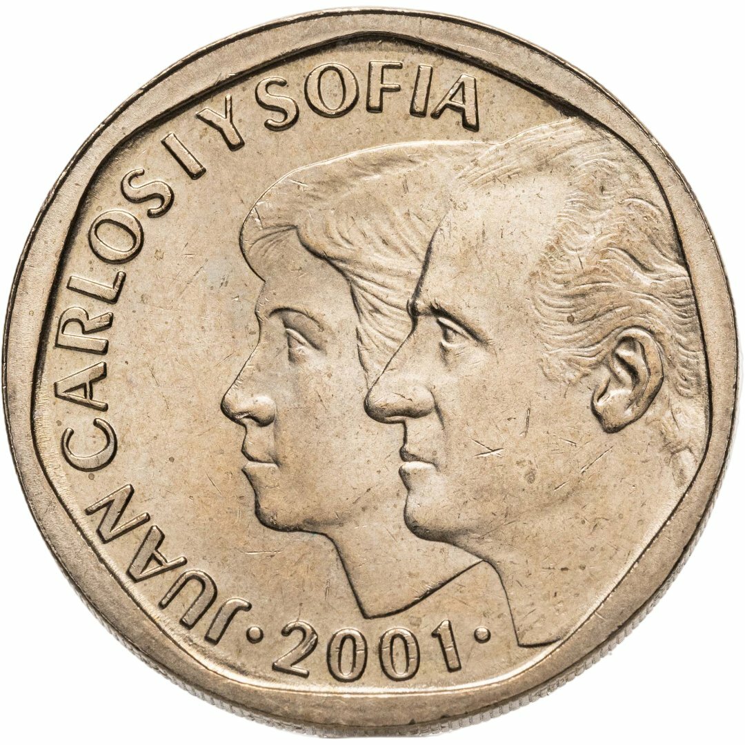 Испания 500 песет pesetas 2001, Бронза, в сохранности AU-UNC