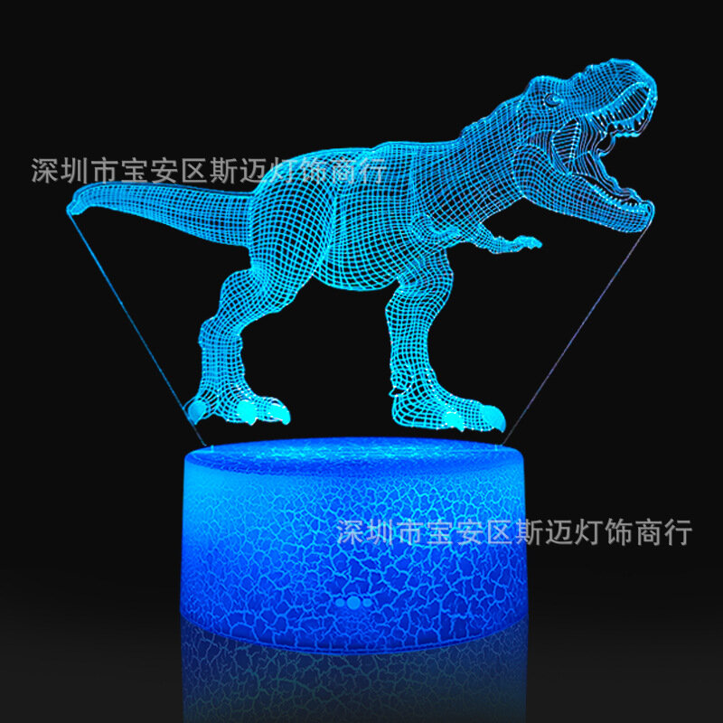 Новая серия динозавров USB ночник круглый креативный цветной с пультом управления основание LED трехмерная настольная лампа 3D визуальный свет