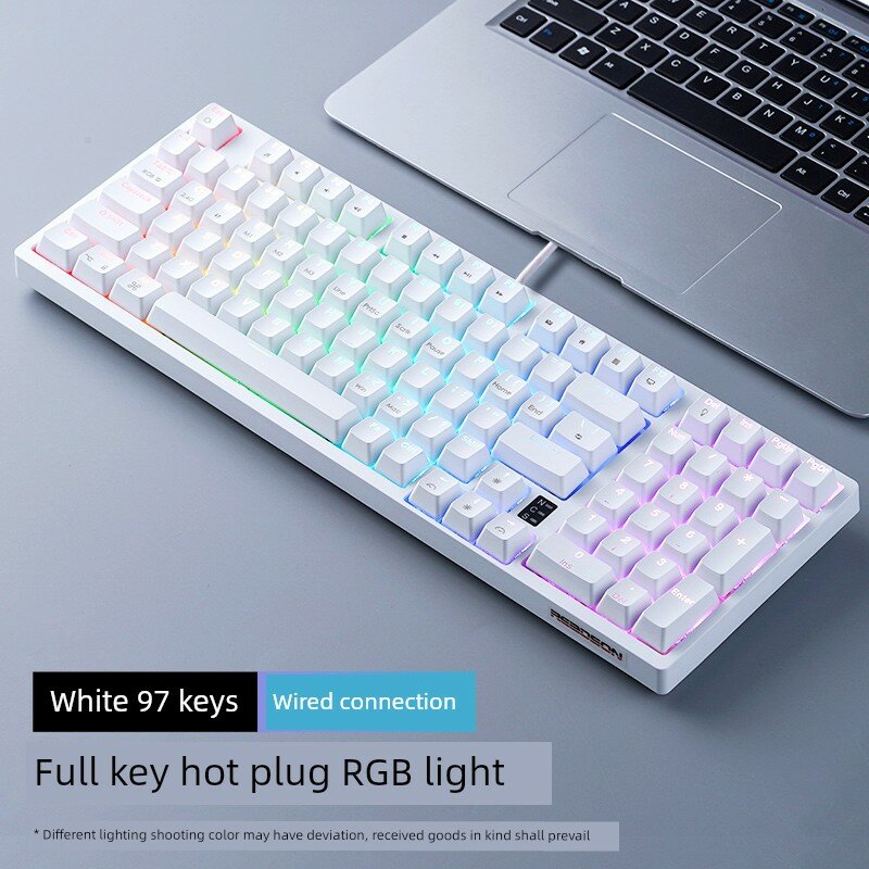 Механическая клавиатура с переключателями Cherry MX Red, 98 клавиш, подсветка RGB, проводное подключение, стандартная