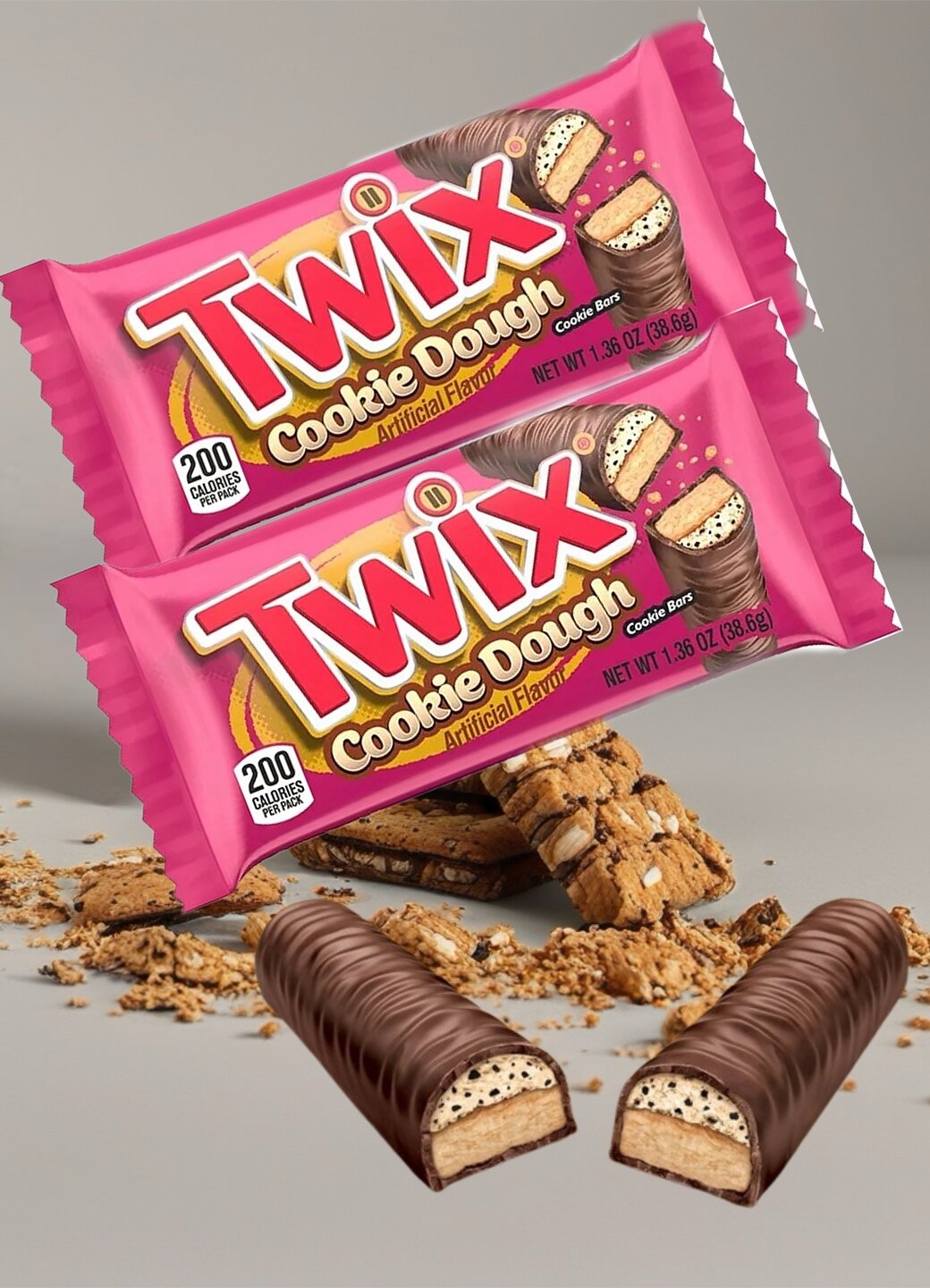 Twix Cookie Dough Шоколадные Батончик Твикс песочное тесто, 38,6г х 2 шт (США)