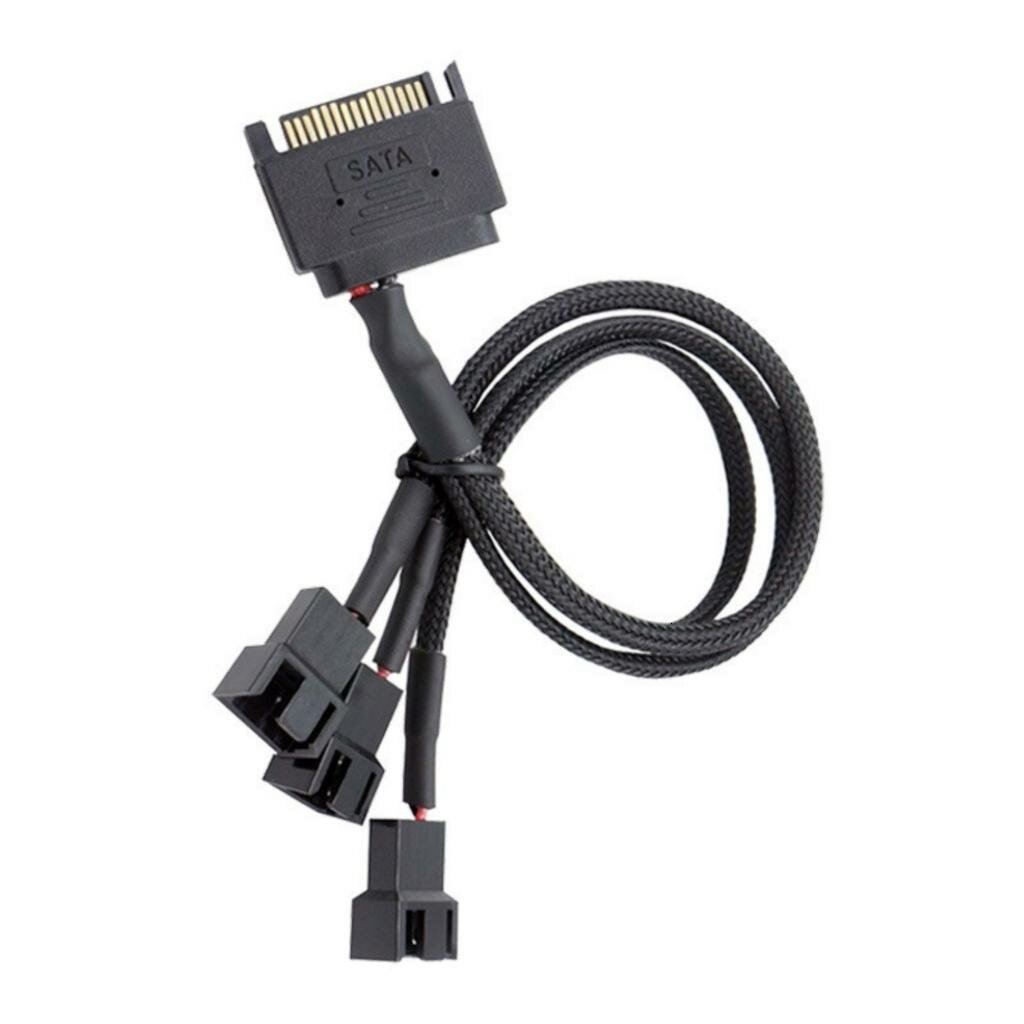 Кабель-разветвитель питания SATAs-4Pin для ПК с оплетенной втулкой высокой плотности.
